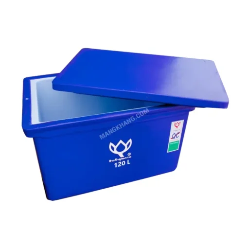 ถังใส่น้ำแข็ง 120 ลิตร ขาเรียบ ฝาไม่มีบานพับ ตราดอกบัว LF-120